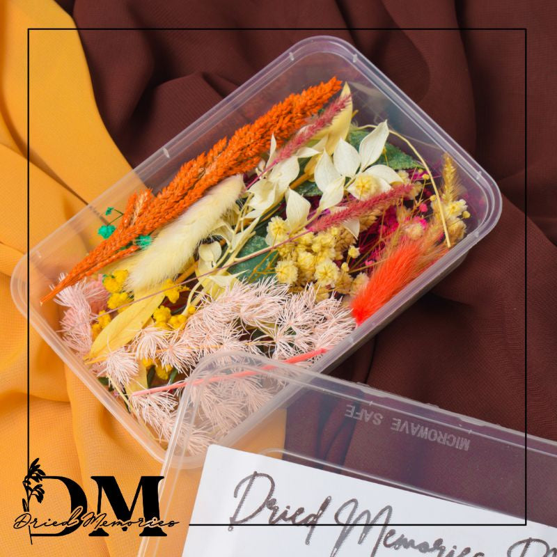 Preserved Real Dried Flowers in a Tub (Random Flowers) Gift Wedding Pa ...