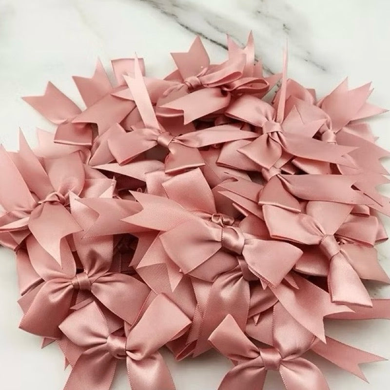 (1 Piece) 1 inch fresh pink ribbon bows Polyester Satin Bow Flower DIY ...